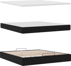 Osmanský rám postele s matrací černá 180x200cm samet 3312568