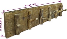 vidaXL Věšák z masivního recyklovaného dřeva, 60 x 15 cm [244501]