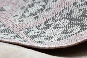 Dywany Łuszczów, Kusový koberec Sion Sisal Aztec 3007 pink/ecru – na ven i na doma, 80x150, růžová, chodba / předsíň