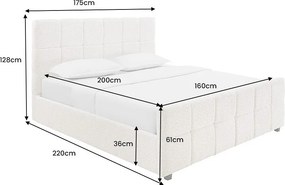 Designová postel Viola 160 x 200 cm krémová