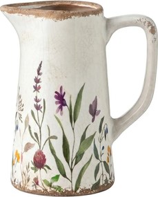 Dekorativní keramický džbán s lučními květy Rustic Flora M - 16*11*20 cm