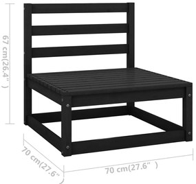 2dílná zahradní sedací souprava s poduškami černá borové dřevo - Default Title