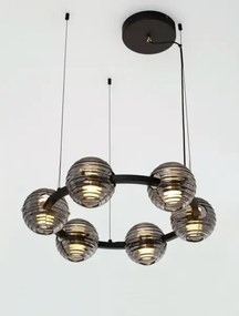 LED stmívatelný černo-zlatý moderní lustr Las