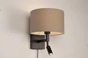 Nástěnné svítidlo do ložnice na čtení Bassel Dark Taupe and Black
