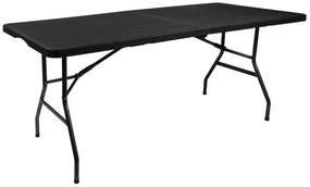 Skládací zahradní stůl, černý, 180 cm