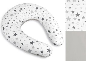 Bellatex Povlak na kojicí polštář na zip Šedá,Bílá 180 cm, po obvodu