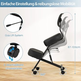 Costway Ergonomické klečící křeslo se šikmým sedákem pro úlevu od bolesti