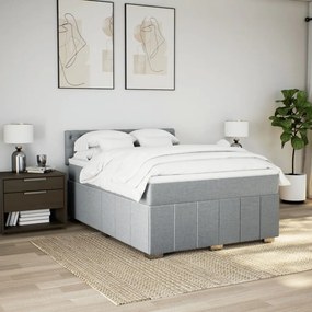 Box spring postel s matrací světle šedá 140 x 190 cm textil 3287070