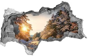 Wallmuralia Nálepka fototapeta 3D Cesta v lese zima 95x73 cm