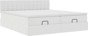 Osmanský rám postele s matrací bílý 200x200cm umělá kůže 3312811