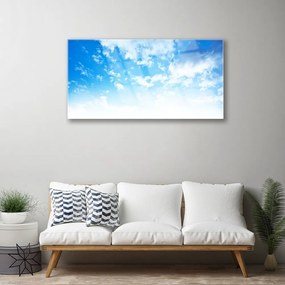 Obraz na skle Nebe Mraky Krajina 120x60 cm