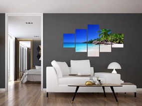 Obraz pláže na Praslin ostrově (125x70 cm)