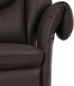 Autronic Relaxační křeslo OLBIO – elektrické zabudované ovládání, hnědá, kůže