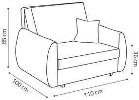 FN Rozkládací křeslo Vivian Art I hnědošedá