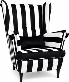 Kupžidle Křeslo ušák VISBY – masiv, látka, pet friendly, zebra