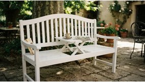 Bílá dřevěná zahradní lavice Singapore – Garden Pleasure