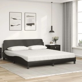 Postel s matrací Dover černá 180 x 200 cm umělá kůže 3208457