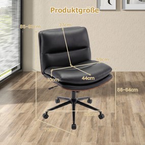 Costway Židle se zkříženýma nohama na kolečkách Polstrovaná psací