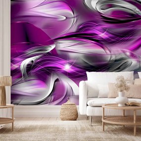 Fototapeta Abstraktní bouřící moře - kompozice s iluzí fialových vln