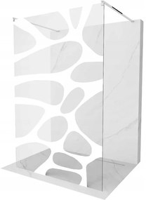 Mexen Kioto volně stojící sprchová zástěna 110 x 200 cm, Průhledné/Bílý vzor 8 mm, Chromovaná - 800-110-002-01-97