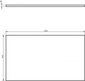 Mexen Uni, pracovní deska 80 cm, šedá matná, 91AXX-0804-464-18-62
