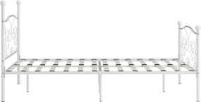 Rám postele s laťkovým roštem bílý kov 140 x 200 cm 284450