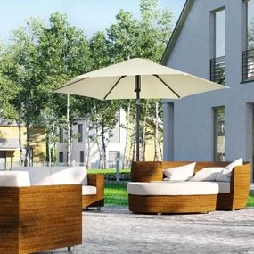 Zahradní slunečník Outsunny 2,7x2,5 m, z polyesteru a kovu s naklopitelným baldachýnem, béžovo-černý