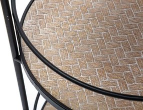 Designový servírovací vozík Abhilash 40 cm černý / hnědý