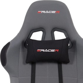 Kancelářská židle houpací mech., plast. kříž, šedá + černá látka – opěrák 90°–180° Šedá
