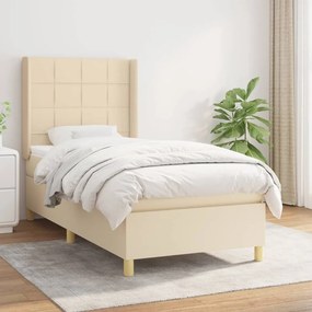 Box spring postel s matrací krémová 100 x 200 cm textil 3131974