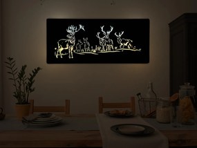 Li-Go "Jeleni" světelný obraz 230V 90x40 cm provedení povrchu: dub světlý