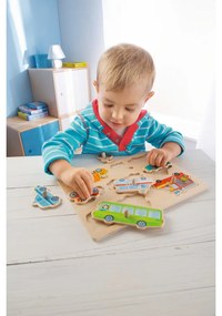 Dřevěné vkládací puzzle - dopravní prostředky