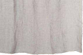 Šedý lněný přehoz Stonewashed s třásňovitým lemem - 150*0,5*200 cm