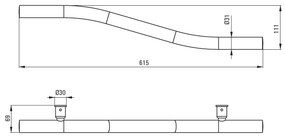 Deante Vital příslušenství, nástěnné kovové madlo, černá, NIV_B41I