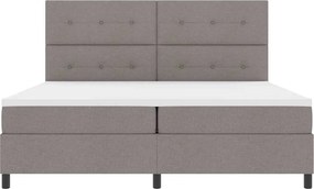 Postel s boxspringem s čelo Taupe 200 x 200 cm textil 3339417