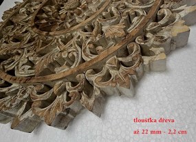 Závěsná dekorace MANDALA natural dřevo, ruční práce, 40 cm