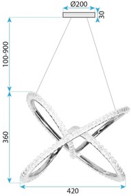 Toolight Moderní LED osvětlení Double Circle G035-CP zlaté