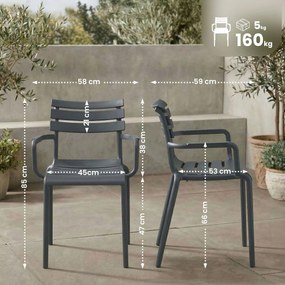 Sada 4 ks židle Paris – tmavě šedá