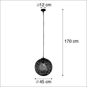 Orientální závěsné svítidlo černé se zlatem 45 cm - Radiante