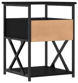 Noční stolek černý 40 x 42 x 55 cm kompozitní dřevo