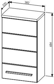 Závěsná koupelnová skříňka Swing II 71 38 cm černá/dub Artisan