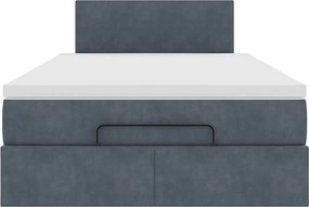 Osmanský rám postele s matrací tmavě šedá 120x200cm samet 3311694