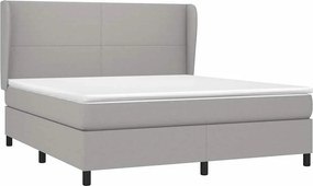 Box spring postel s matrací světle šedá 160 x 200 cm textil 3127813
