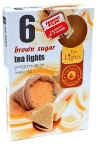 PROHOME - Svíčky čajové 6ks hnědý cukr