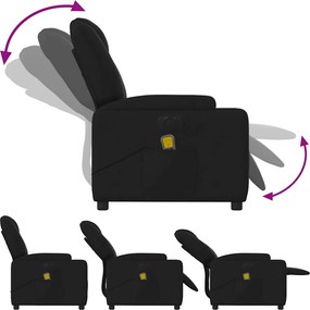 Elektrické masážní polohovací křeslo černé textil 3204358