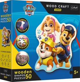 TREFL PUZZLE DŘEVO Legrační Tlapková Patrola 20x24cm tvarované 50 dílků tr20240