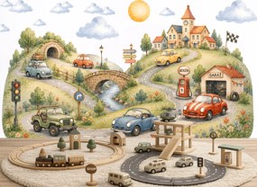 Kopečkov Autíčkov samolepky na zeď pro chlapce arch 130 x 73 cm