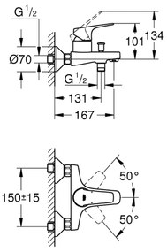GROHE 23772000 - Vanová baterie START FLOW 150 mm lesklý chrom