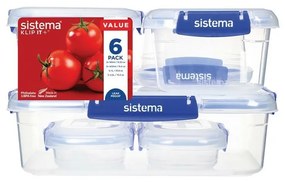 Sistema Sada 6 vodotěsných krabiček na potraviny KLIP IT PLUS 2x 180 ml, 2x 400 ml, 1x 1 l a 1x 2,2 l