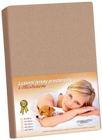 Prostěradlo bellatex jersey s elastanem - 180 x 200 cm - kávová